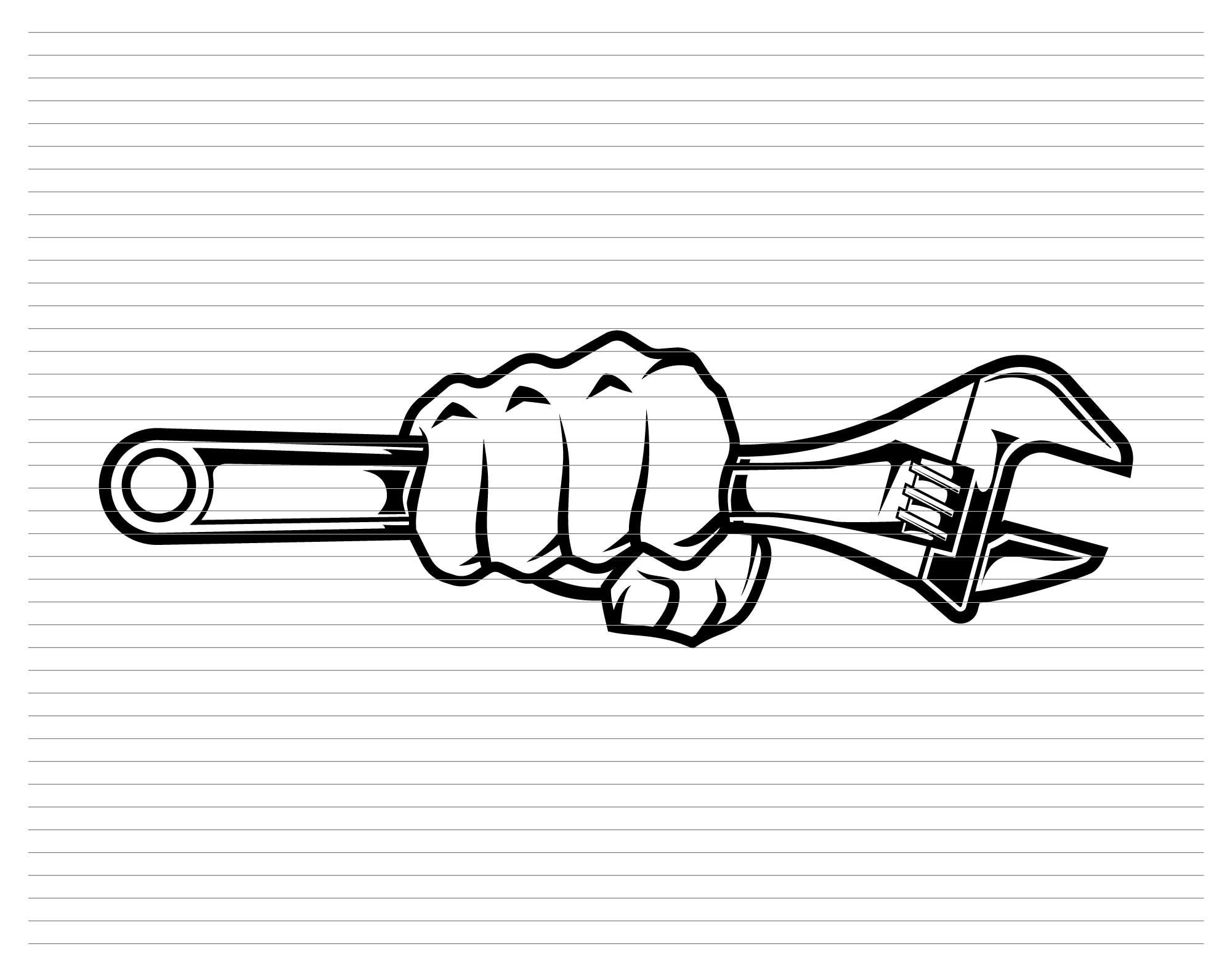 MECHANIC PUNCH SVG, Hand Holding Wrench, Wrench Svg, Hand Repair, Punch ...