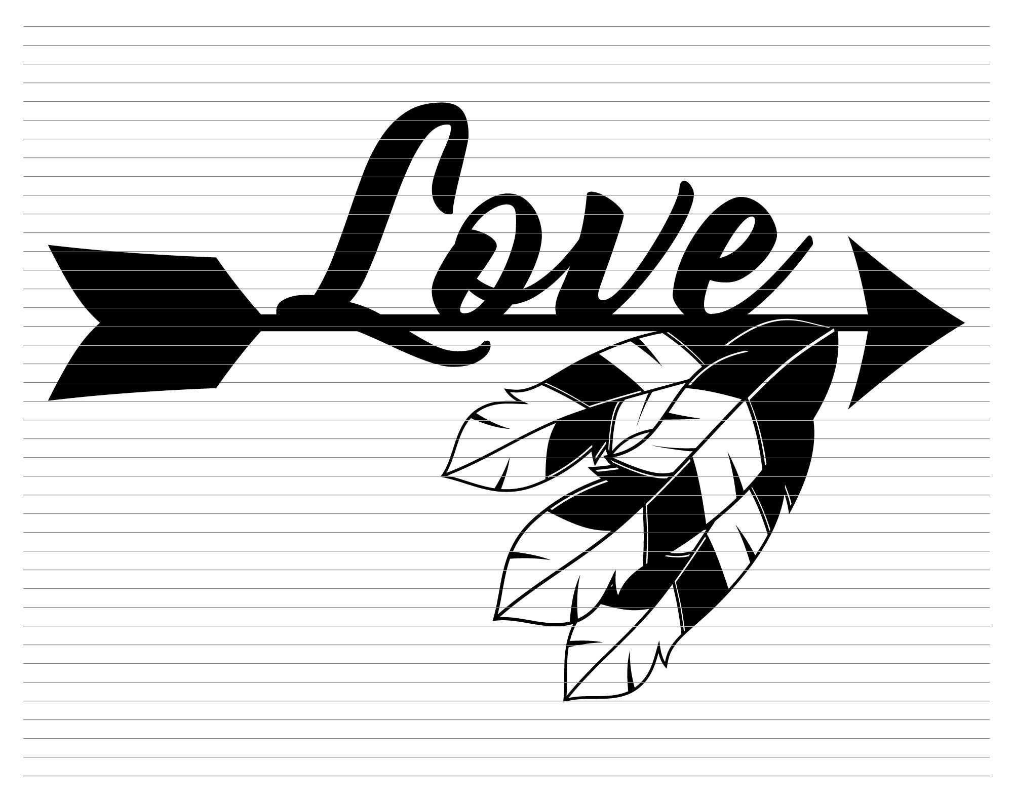 ARROW LOVE Svg Tribal Arrow Clipart Indian Native American Heart Love ...