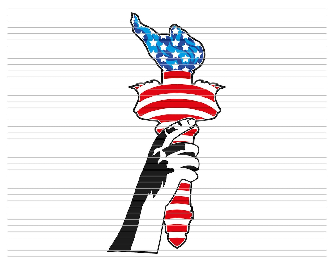STATUE OF LIBERTY Svg Hand Flame Statue Flame Svg Statue of - Etsy