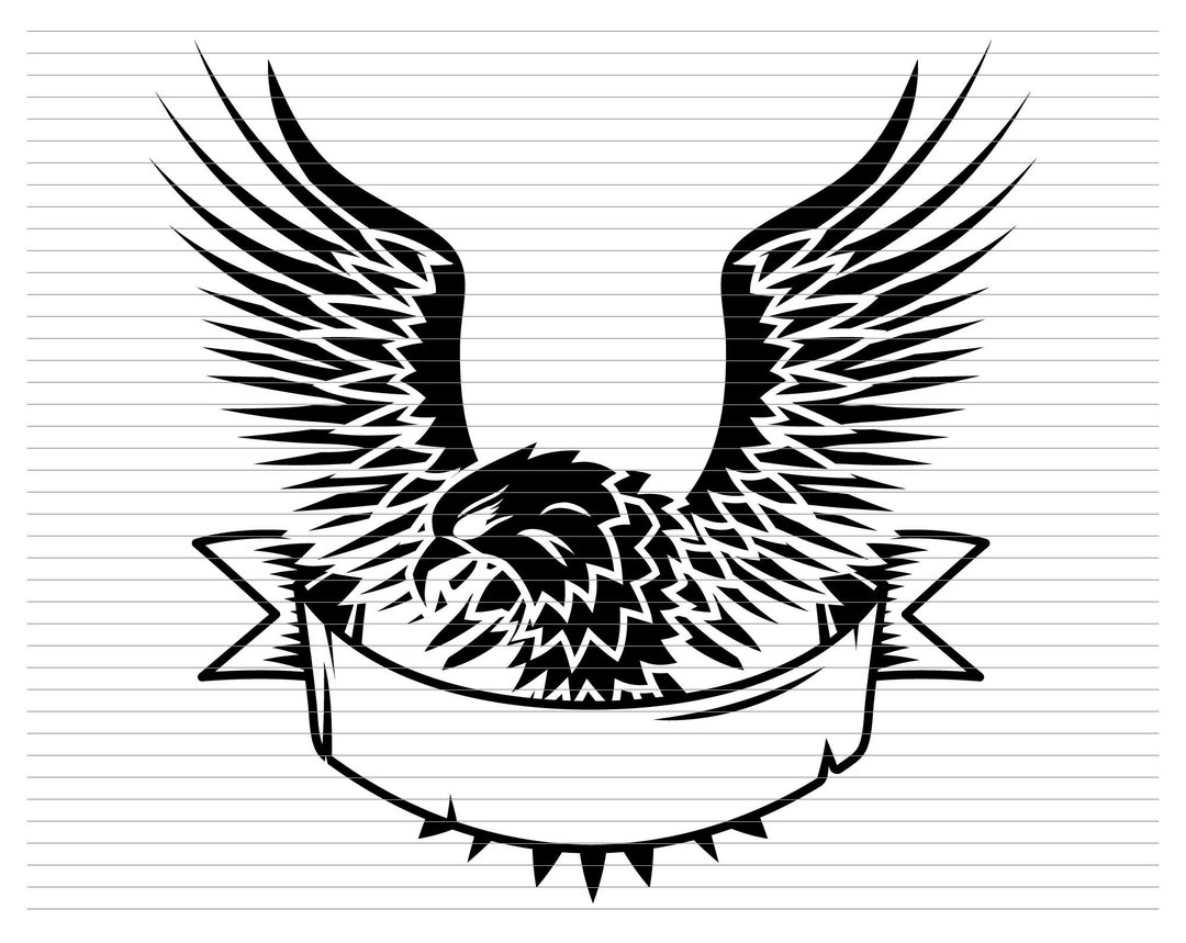EAGLE WITH BANNER Svg, Eagle Svg, Wild Eagle, Eagle Wings, Banner Svg ...