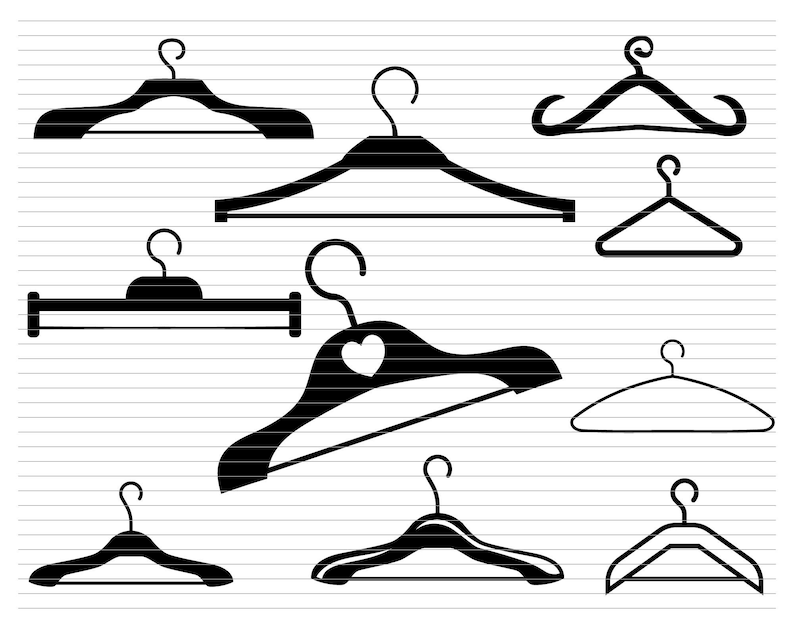 Hangers Svg Bundle, Hanger Svg, Hanger Clipart, Dress Shop, Dress ...