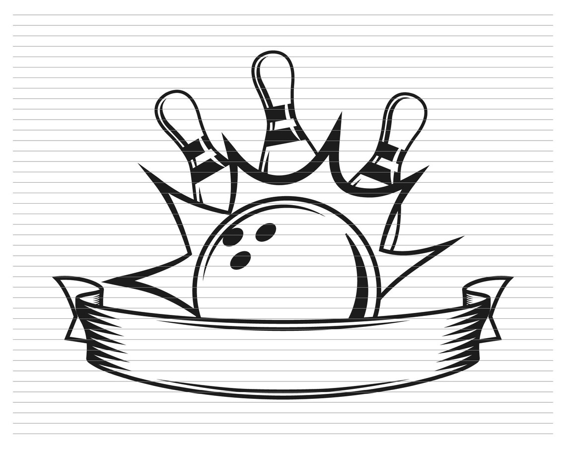 BOWLING BANNER SVG, Bowling Text, Bowling Pin, Pin, Bowling Ball ...