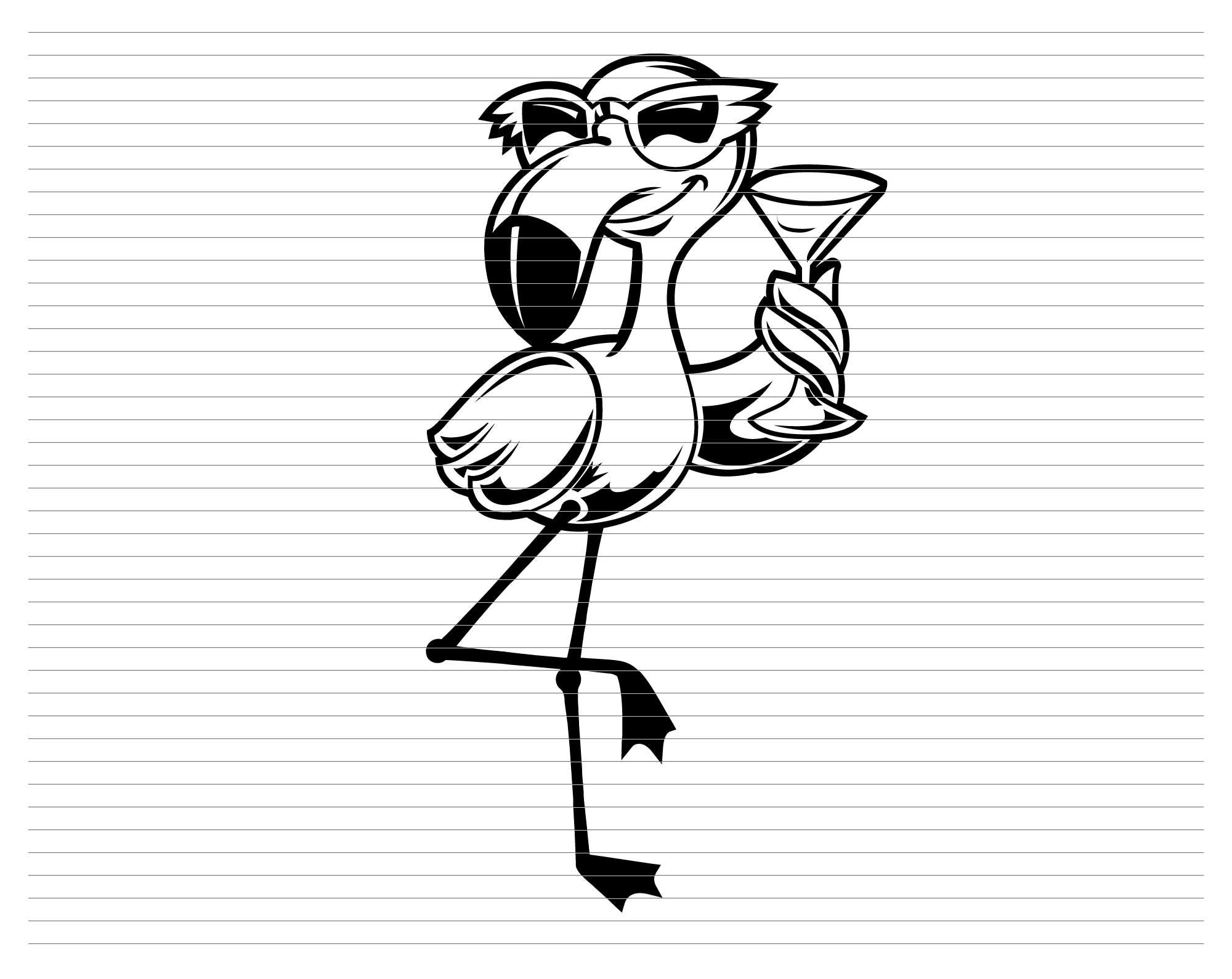 Flamingo Clipart Black And White
