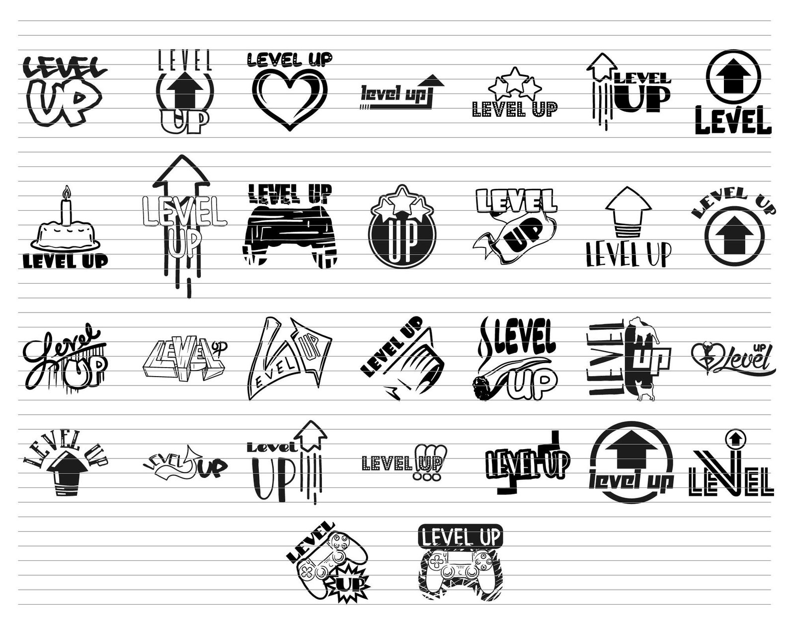 LEVEL UP BUNDLE, Level up Svg, Level up Shirt File, Gamer Level Up ...