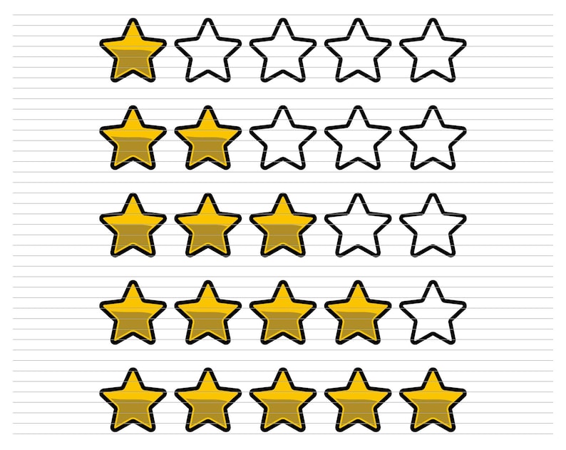 Star Rating Gold SET Svg Gold Stars BUNDLE Star Rating Clipart - Etsy