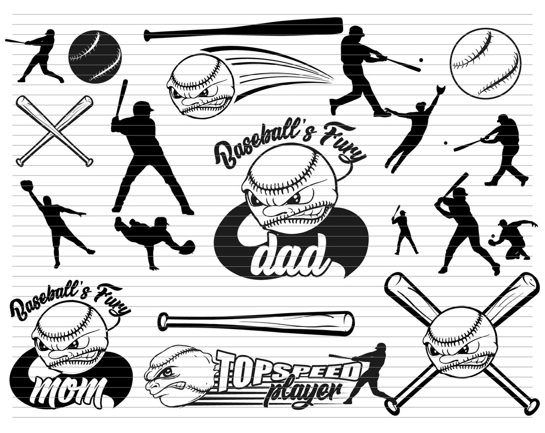 Baseball Bundle Svg, Baseball Ball, Baseball Bat, Crossed Bat, Baseball ...