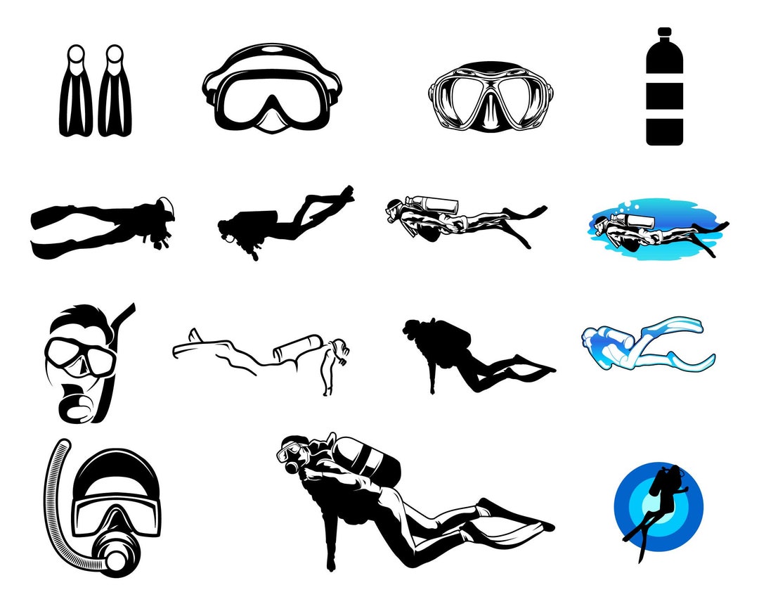 DIVING SVG, Diver Bundle, Diver Svg, Scuba Svg, Scuba Mask, Scuba ...