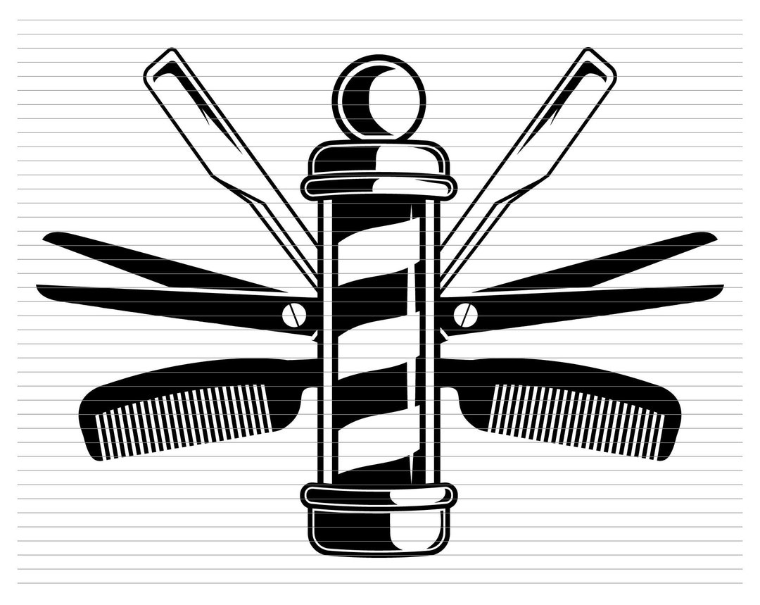 BARBER SHOP POLE Svg Scissors Razor Shaving Shave Haircut Barber Shop ...