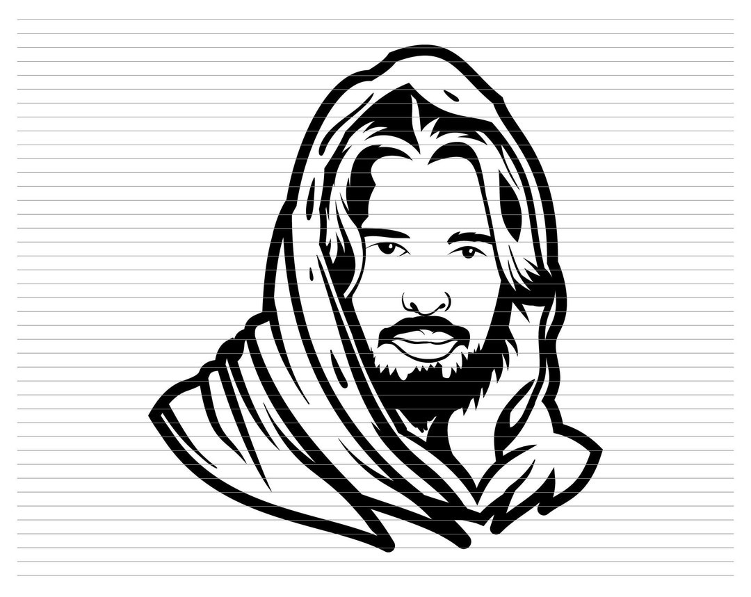 JESUS FACE SVG, Jesus Portrait, Catholic Files, Jesus Svg, Christian ...