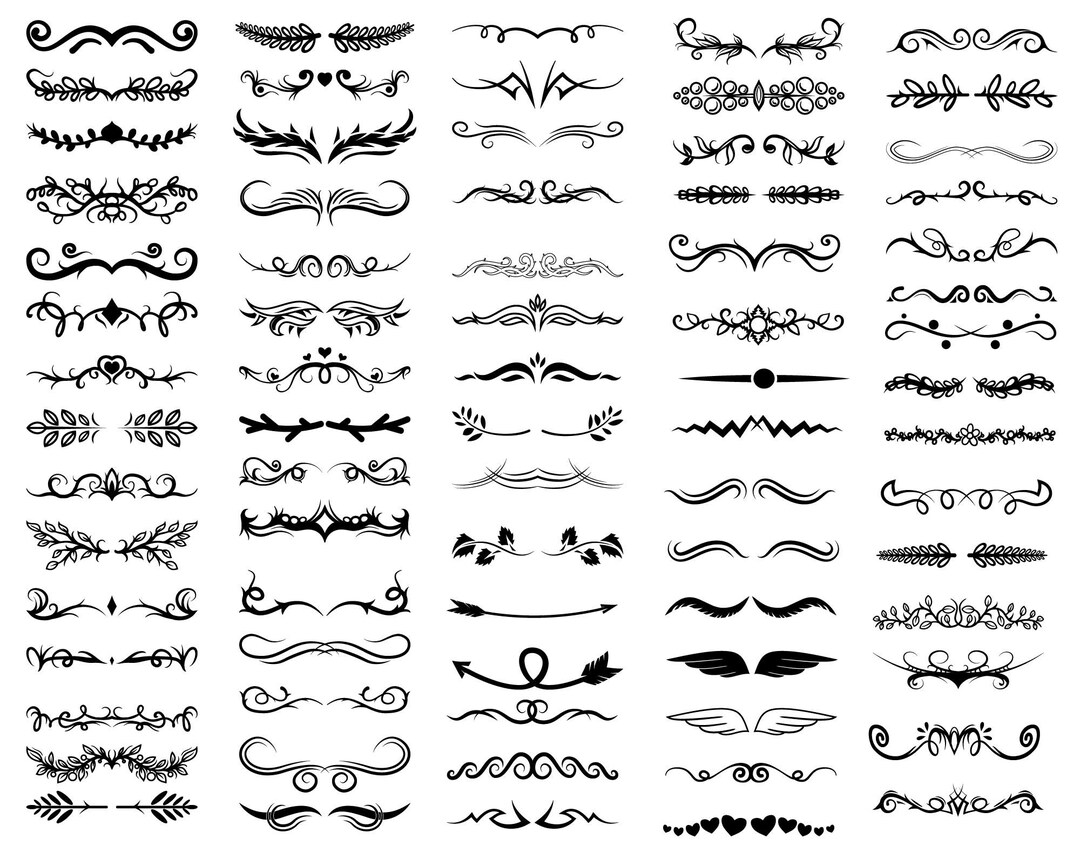 DIVIDERS SVG, Decorative Bundle, Floral Ornaments, Divider Svg, Text ...