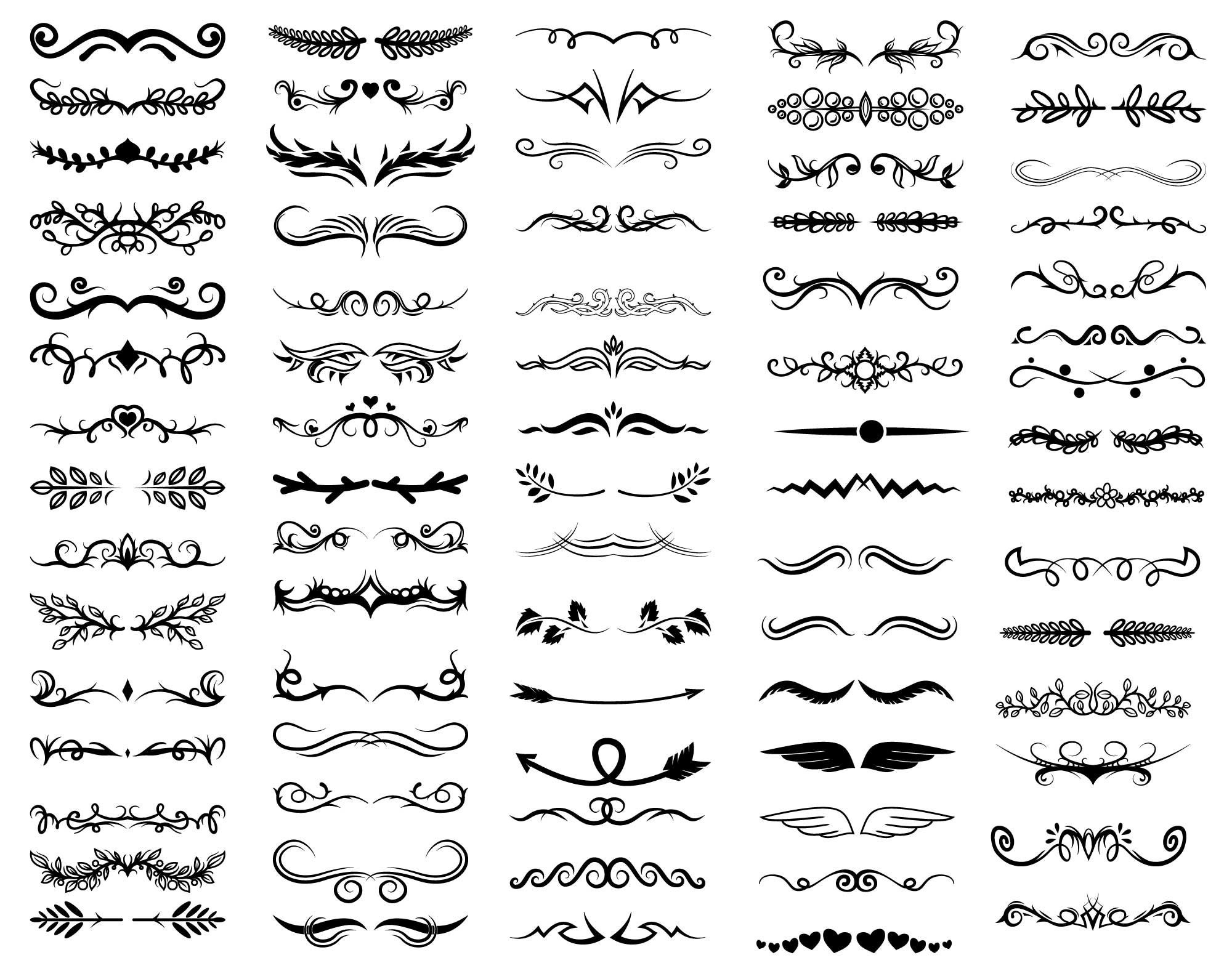 DIVIDERS SVG, Decorative Bundle, Floral Ornaments, Divider Svg, Text ...