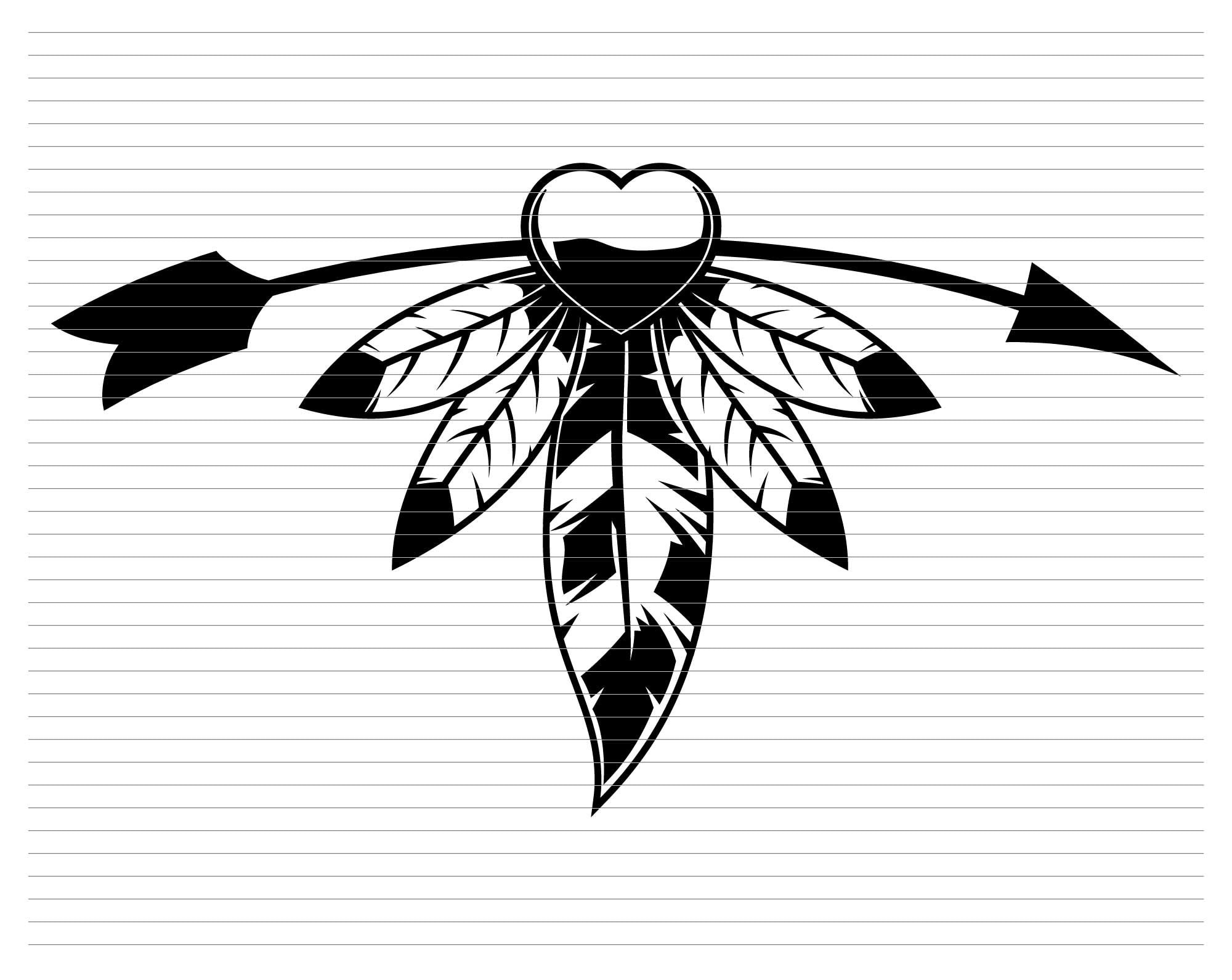 ARROW LOVE Svg Tribal Arrow Clipart Indian Native American Heart Love Cutting Files Svg Dxf Eps ...