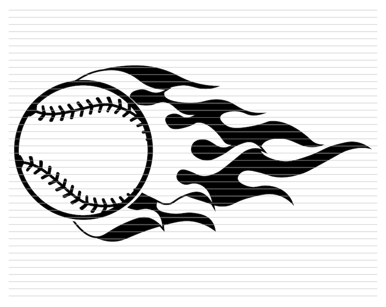 BASEBALL BALL Flame SVG, Ball With Flames, Baseball Svg, Baseball Ball ...
