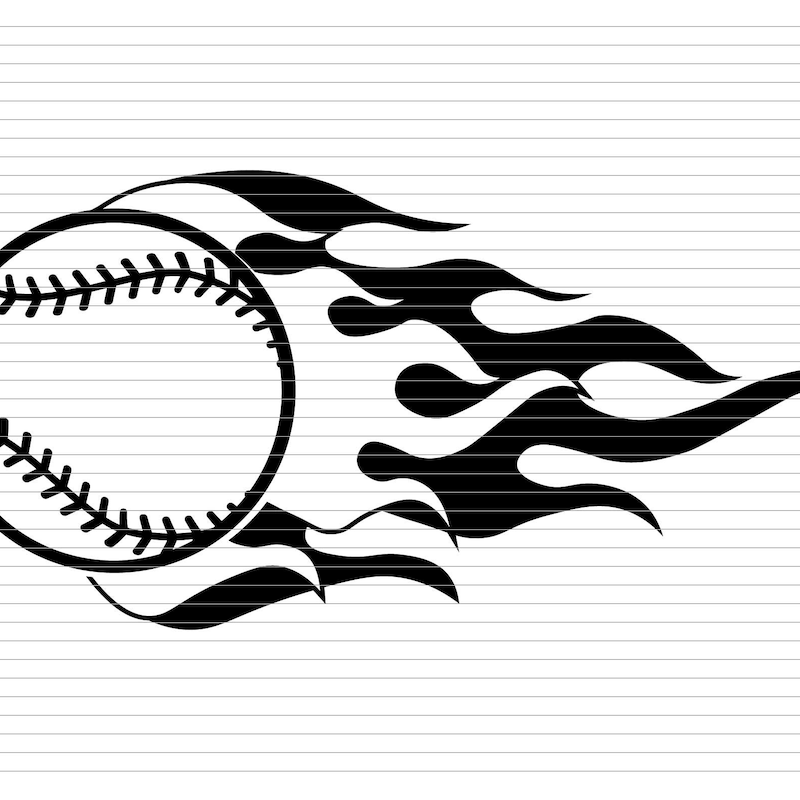 Flaming Softball Svg - Etsy