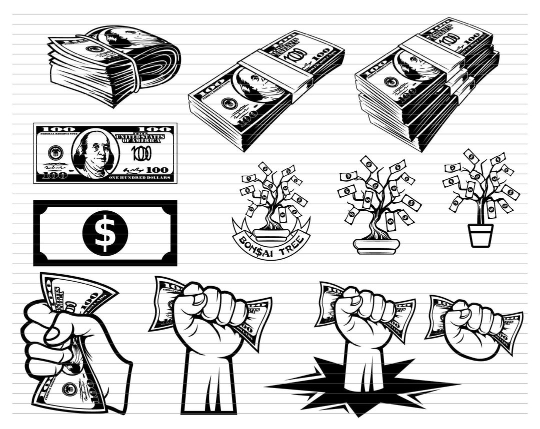 MONEY BUNDLE SVG, Hand Holding Money, Money Svg, Money Clipart, Cash ...