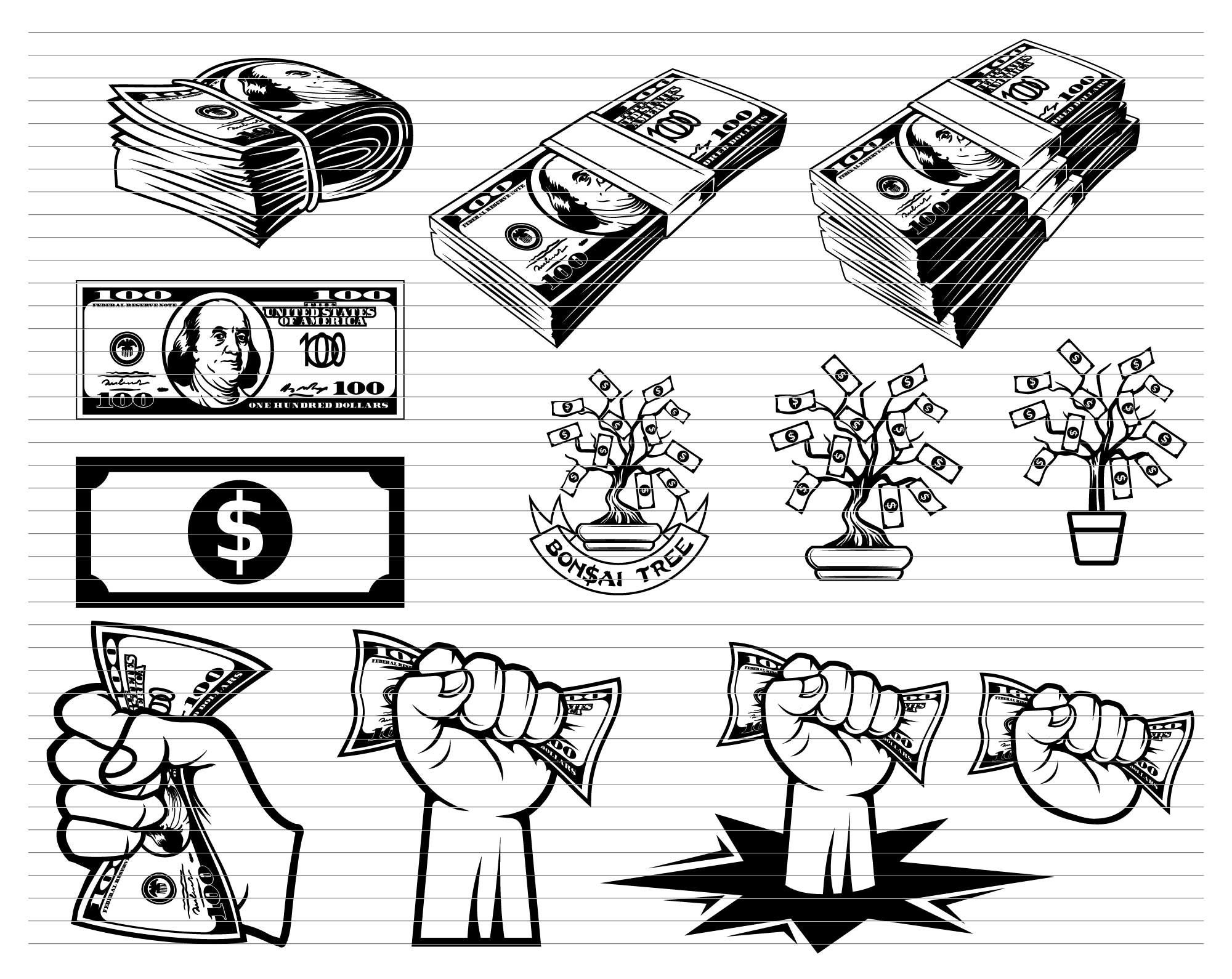 MONEY BUNDLE SVG, Hand Holding Money, Money Svg, Money Clipart, Cash ...