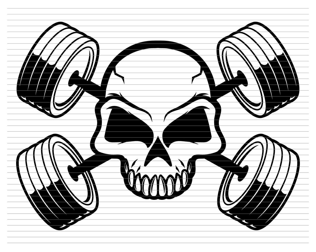 BODY BUILDING SKULL Svg, Skull Gym, Skull Fitness, Fitness Clipart ...