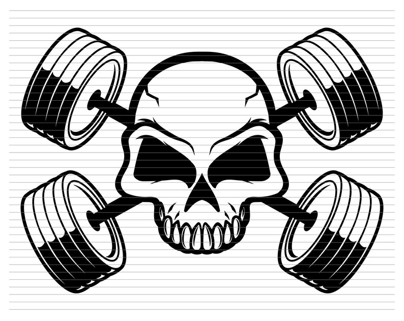 BODY BUILDING SKULL Svg Skull Gym Skull Fitness Fitness - Etsy