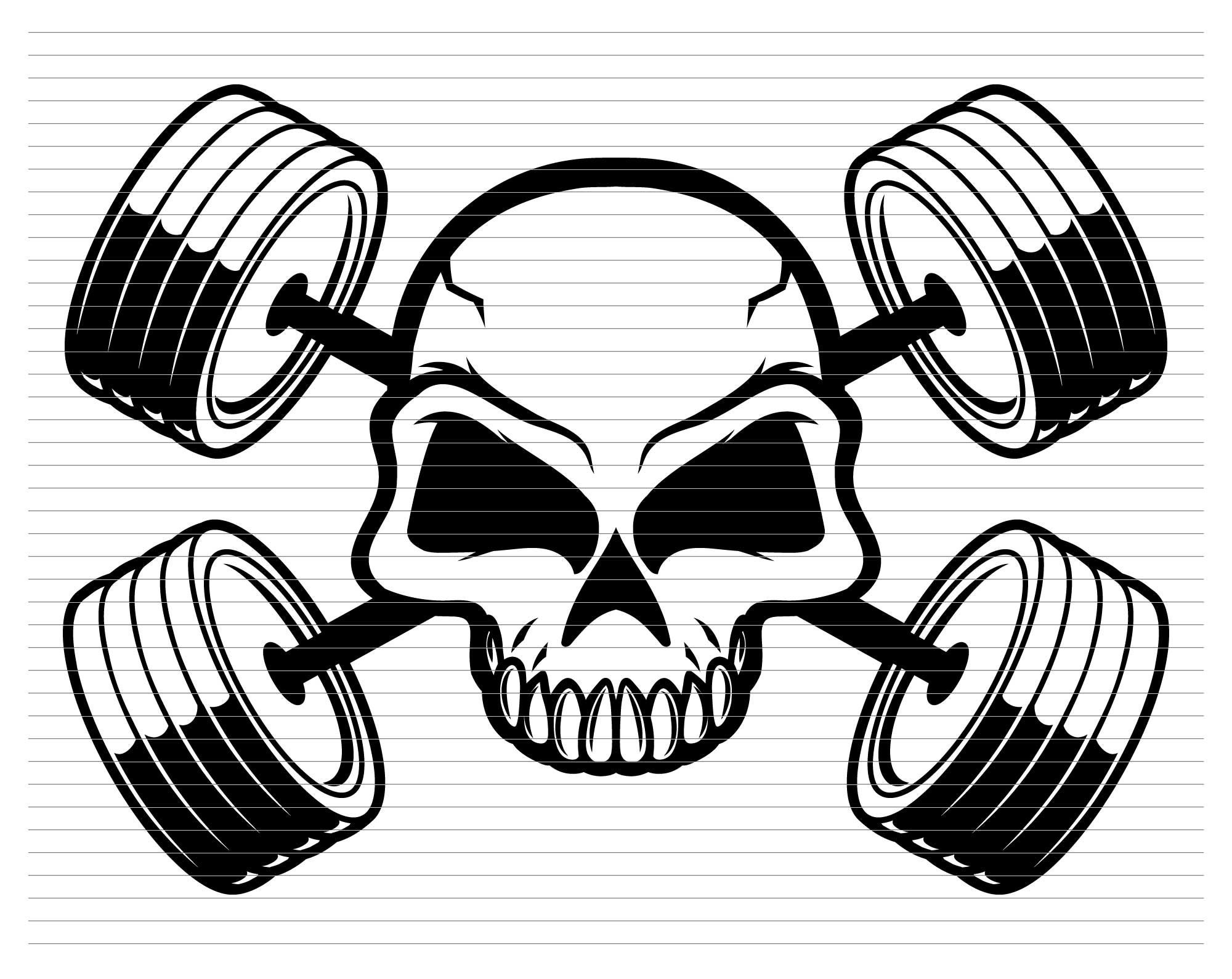 BODY BUILDING SKULL Svg Skull Gym Skull Fitness Fitness - Etsy