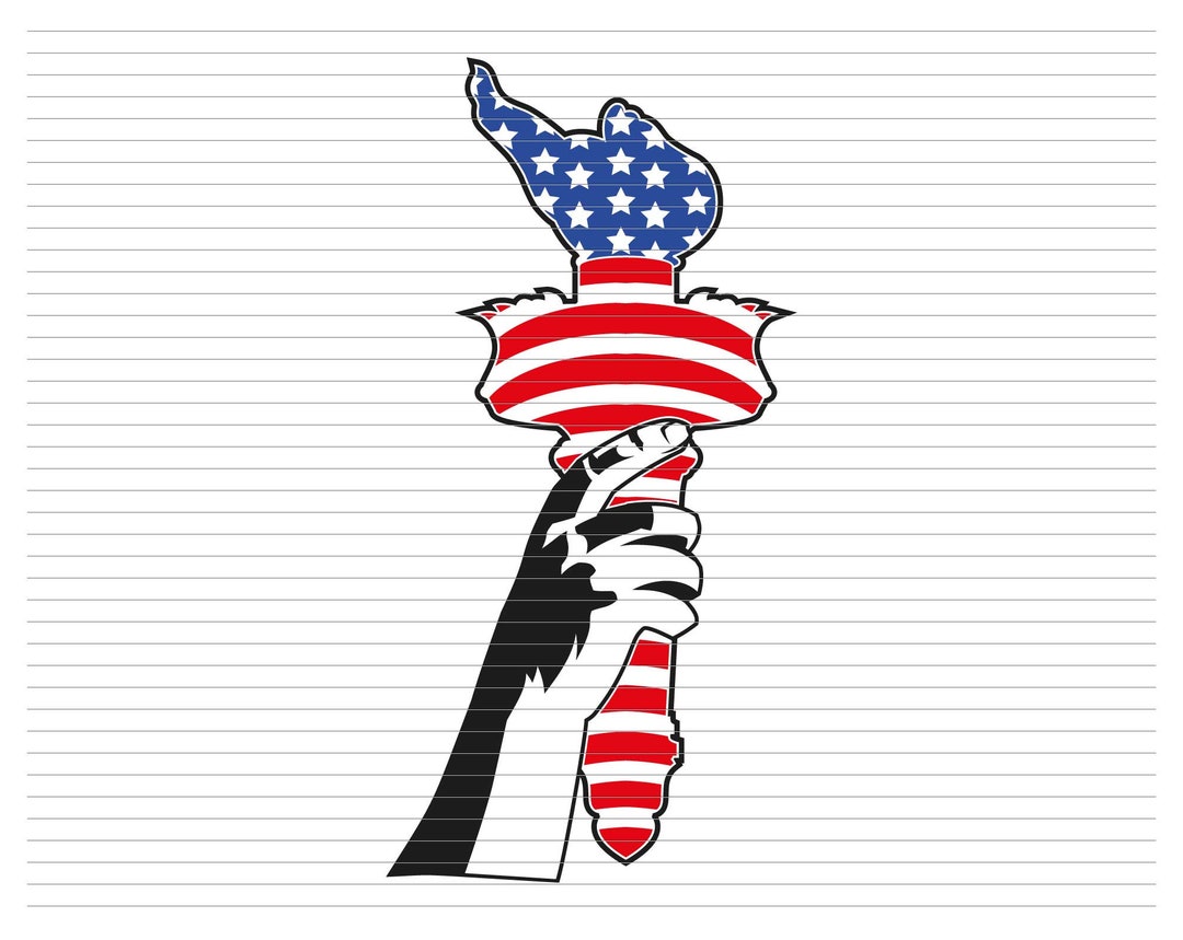STATUE OF LIBERTY Svg Hand Flame Statue Flame Svg Statue of Liberty ...