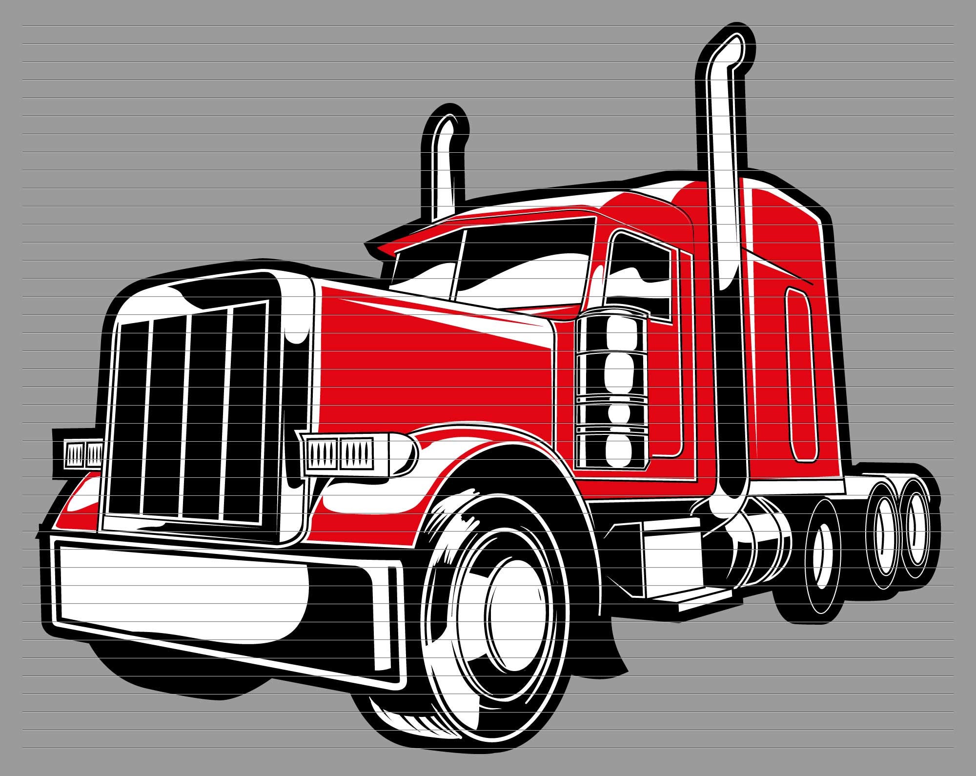 Red Truck Svg Semi Truck Svg Truck Clipart Tractor Truck 18 Wheeler Svg ...