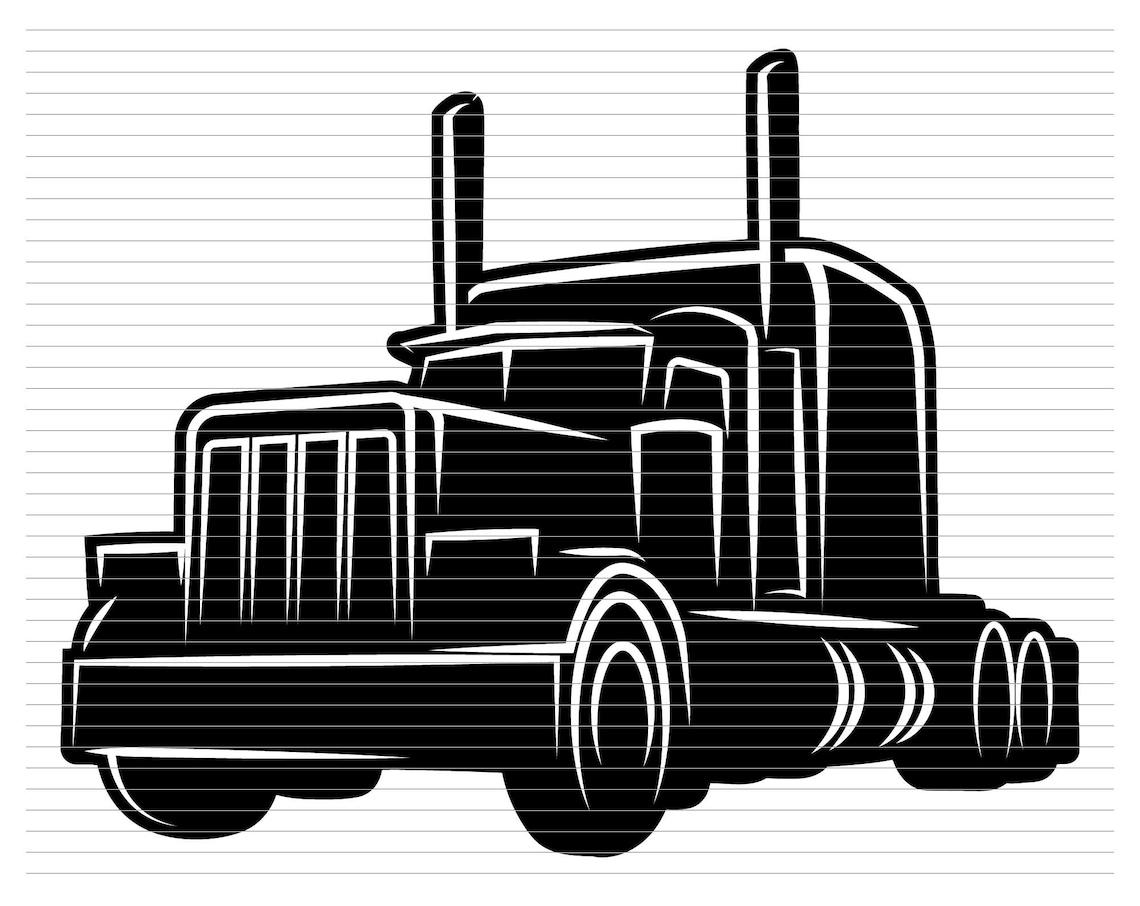 Truck Silhouette Svg Semi Truck Svg Truck Clipart Tractor Truck 18 ...