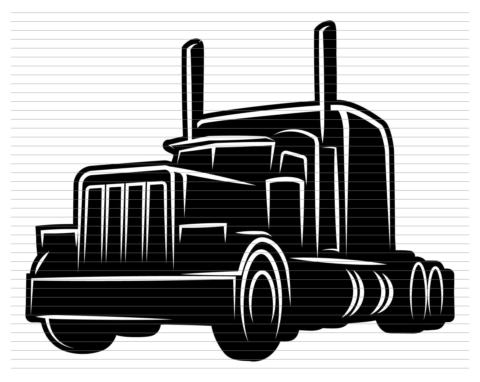 Semi Tractor Silhouette