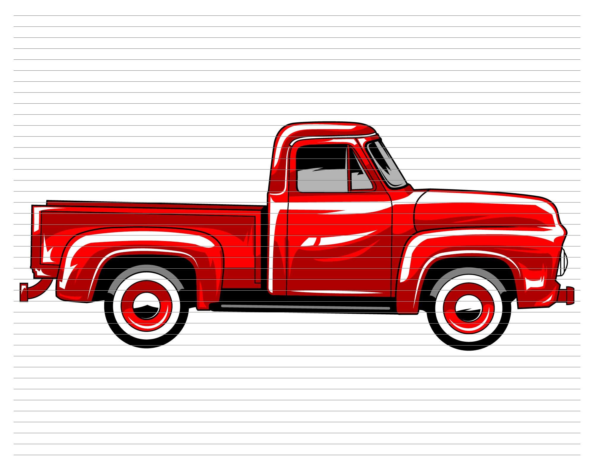 PICK UP SVG, Car Svg, Red Truck, Red Pick Up, Truck Driver, Vehicle ...