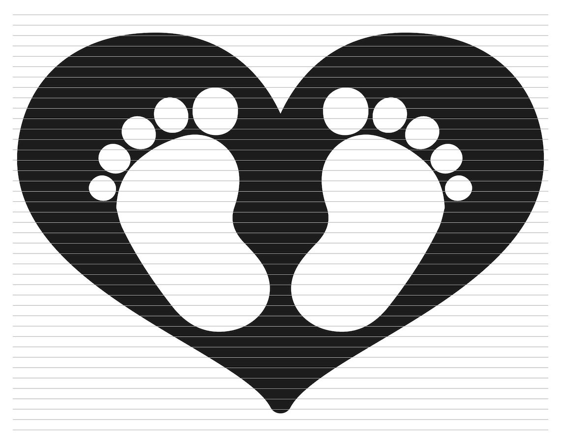 BABY FEET Heart Svg Heart Svg Heart Feet Print Baby Print - Etsy
