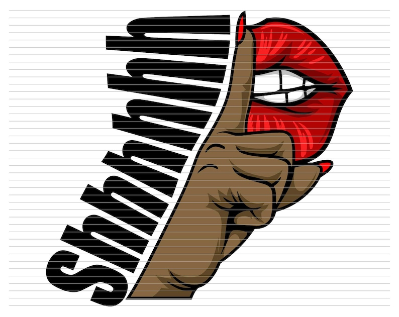 FINGER SHH FEMALE Hand Middle Finger Shut the Fck up Gesture Shhh Mouth ...