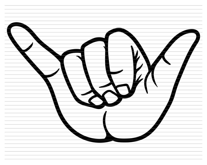 SHAKA HAND SVG Aloha Hand Hawaii Hawaiian Aloha Sign Png Printing World ...