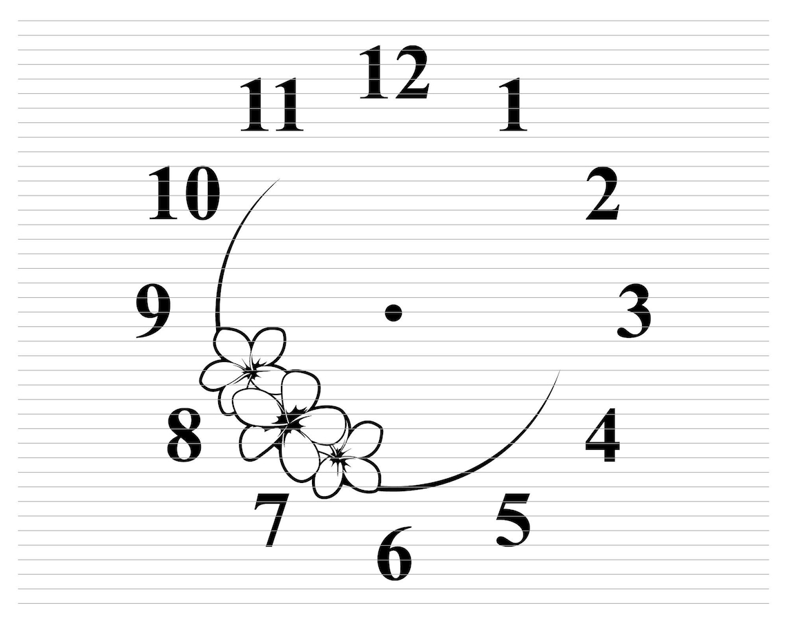 Clock Face, Wall Clock Face, Clock Face Svg, Clock Face Flower, Clock ...