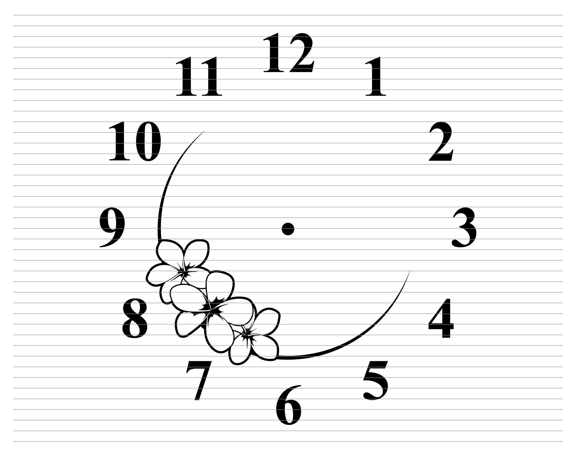 Clock Face, Wall Clock Face, Clock Face Svg, Clock Face Flower, Clock ...