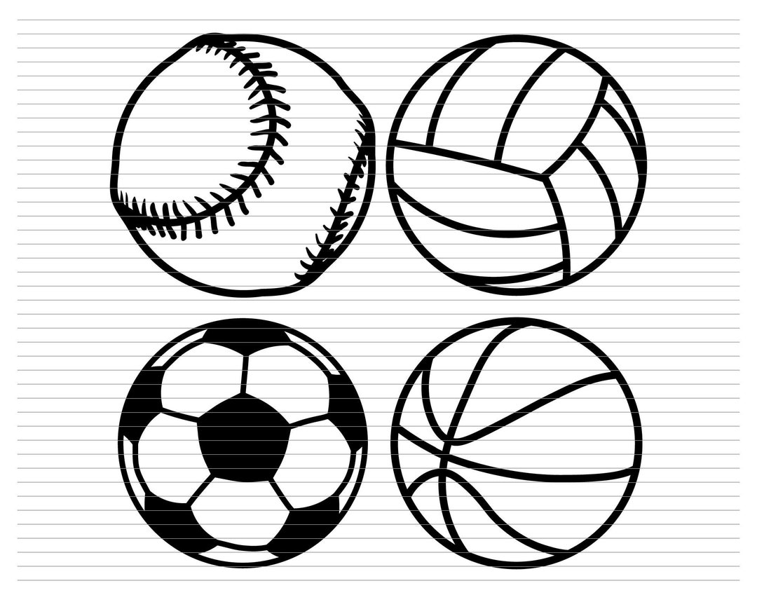 SPORT BALLS BUNDLE Sport Balls Svg Sport Ball Clipart Volleyball Ball ...
