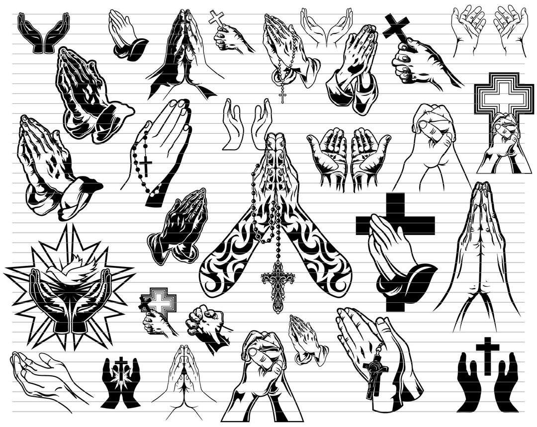 PAQUETE DE MANOS ORANTES, manos orantes svg, manos orantes clipart ...