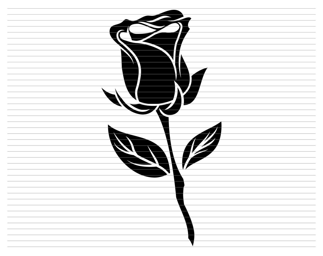 ROSE SILHOUETTE SVG, Rose Clipart, Rose Cricut File, Rose Png, Roses ...
