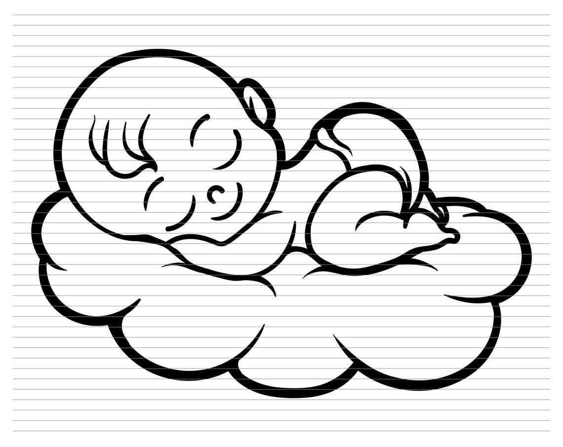 SLEEPING BABY Svg Baby Silhouette Babygirl Babyboy Kid Newborn - Etsy
