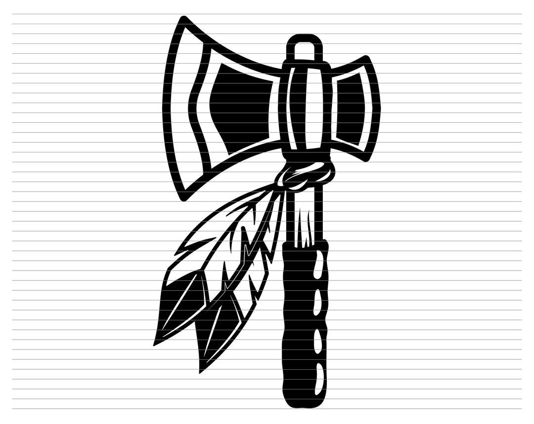 AXE FEATHER SVG, Axe Svg, Indian, Weapon, Native American, Hatchet ...