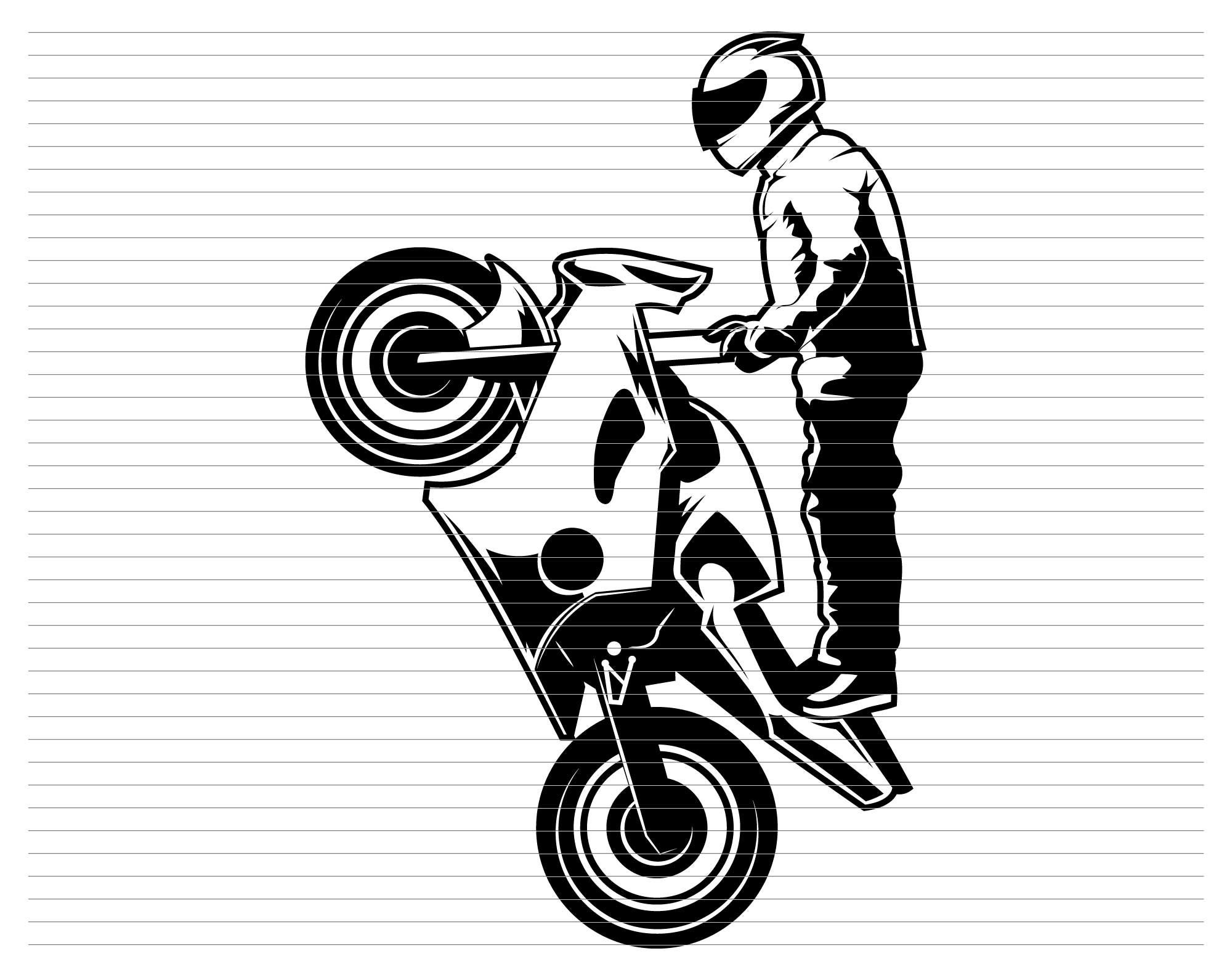 Cartoon Motorbike Wheelie