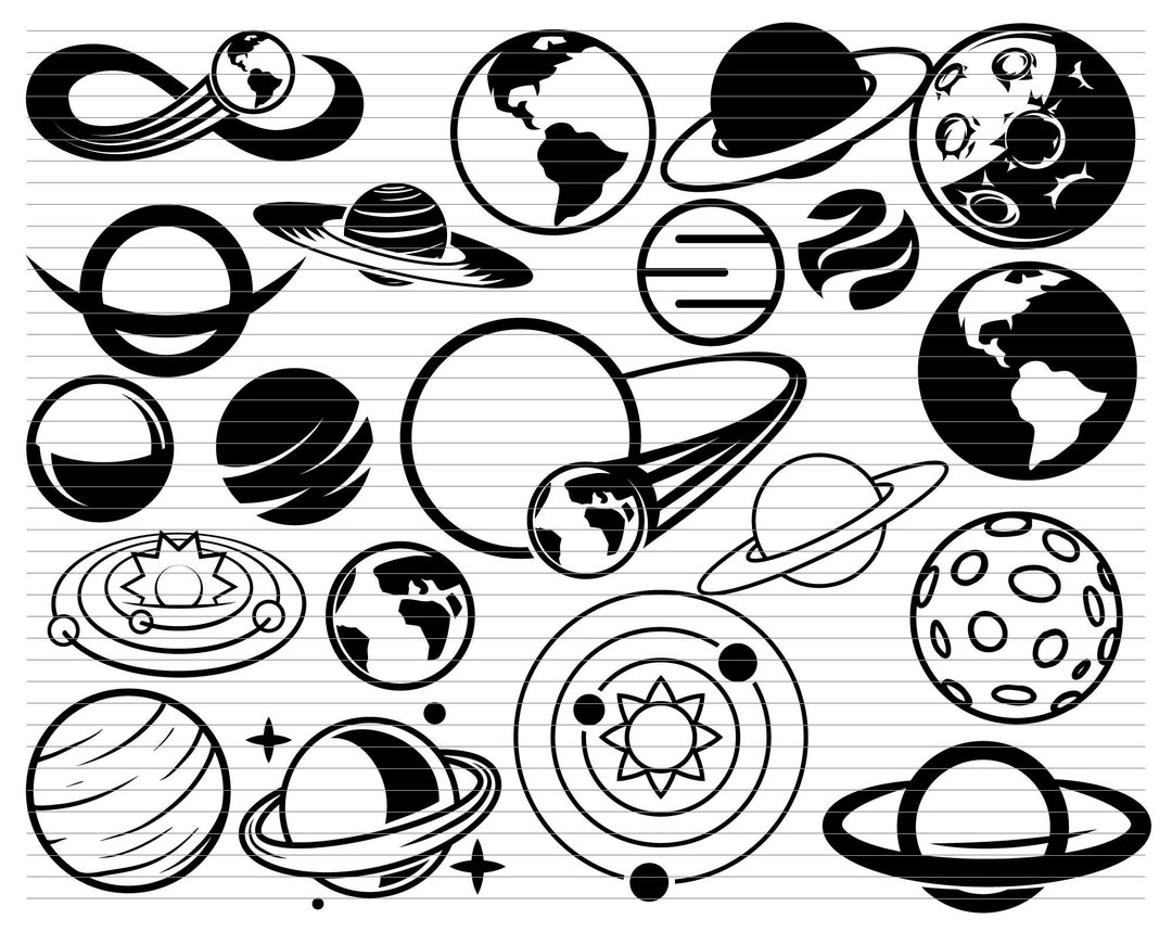 PLANET BUNDLE SVG, Planet Svg, Herth Svg, Planet Clipart, Moon Svg ...