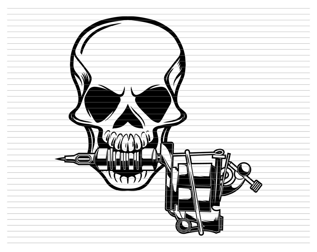 TATTOO SKULL GUN Svg Tattoo Gun Ink Gun Tattoo Gun Clipart Tattoo ...