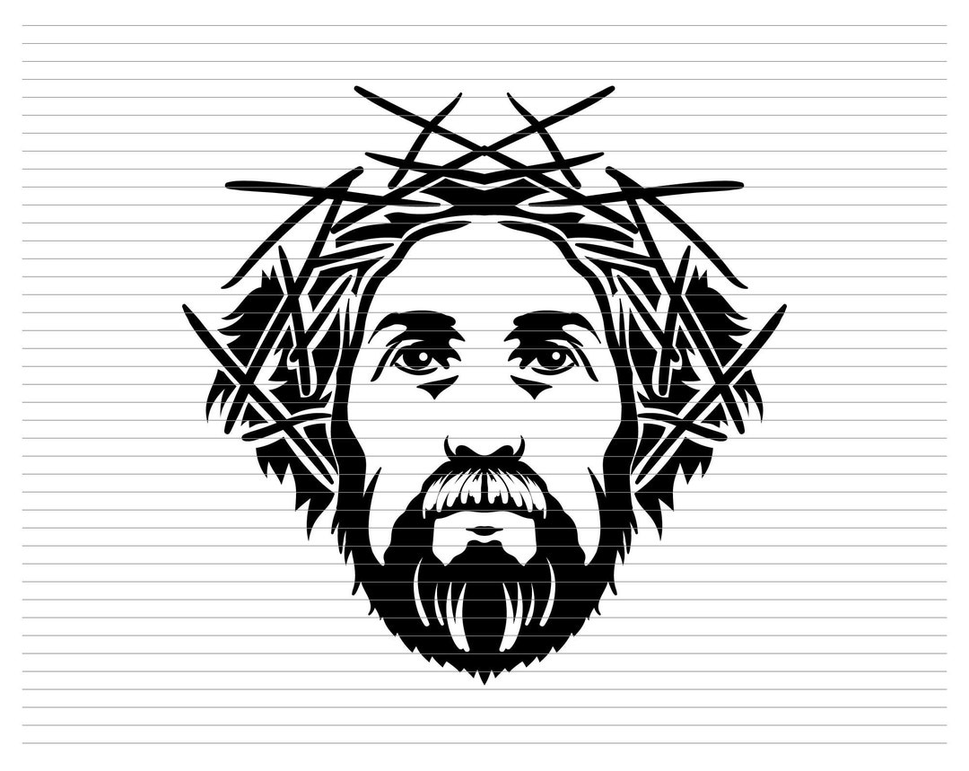 JESUS FACE SVG, Jesus Portrait, Catholic Files, Jesus Svg, Christian ...