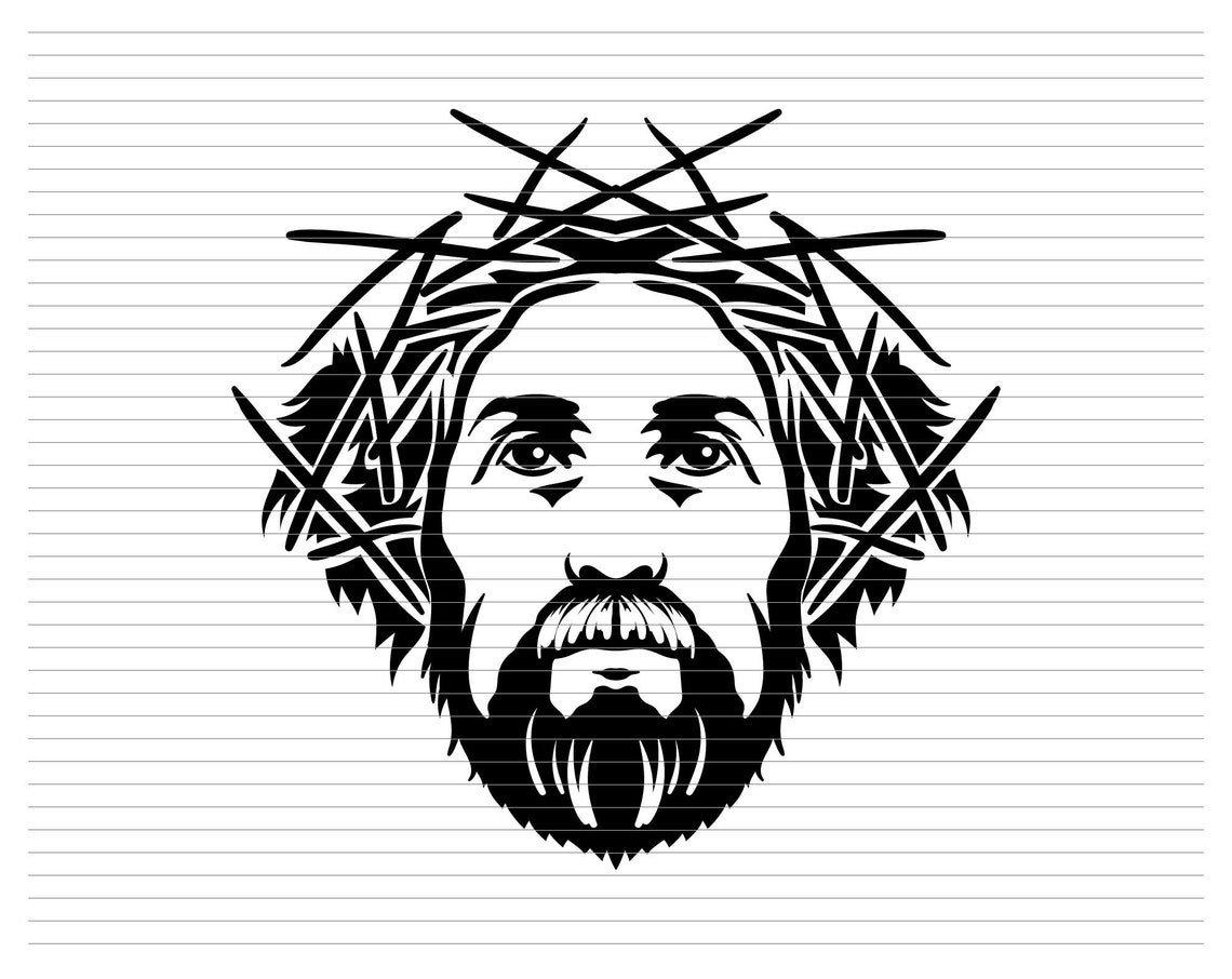 JESUS FACE SVG, Jesus Portrait, Catholic Files, Jesus Svg, Christian ...