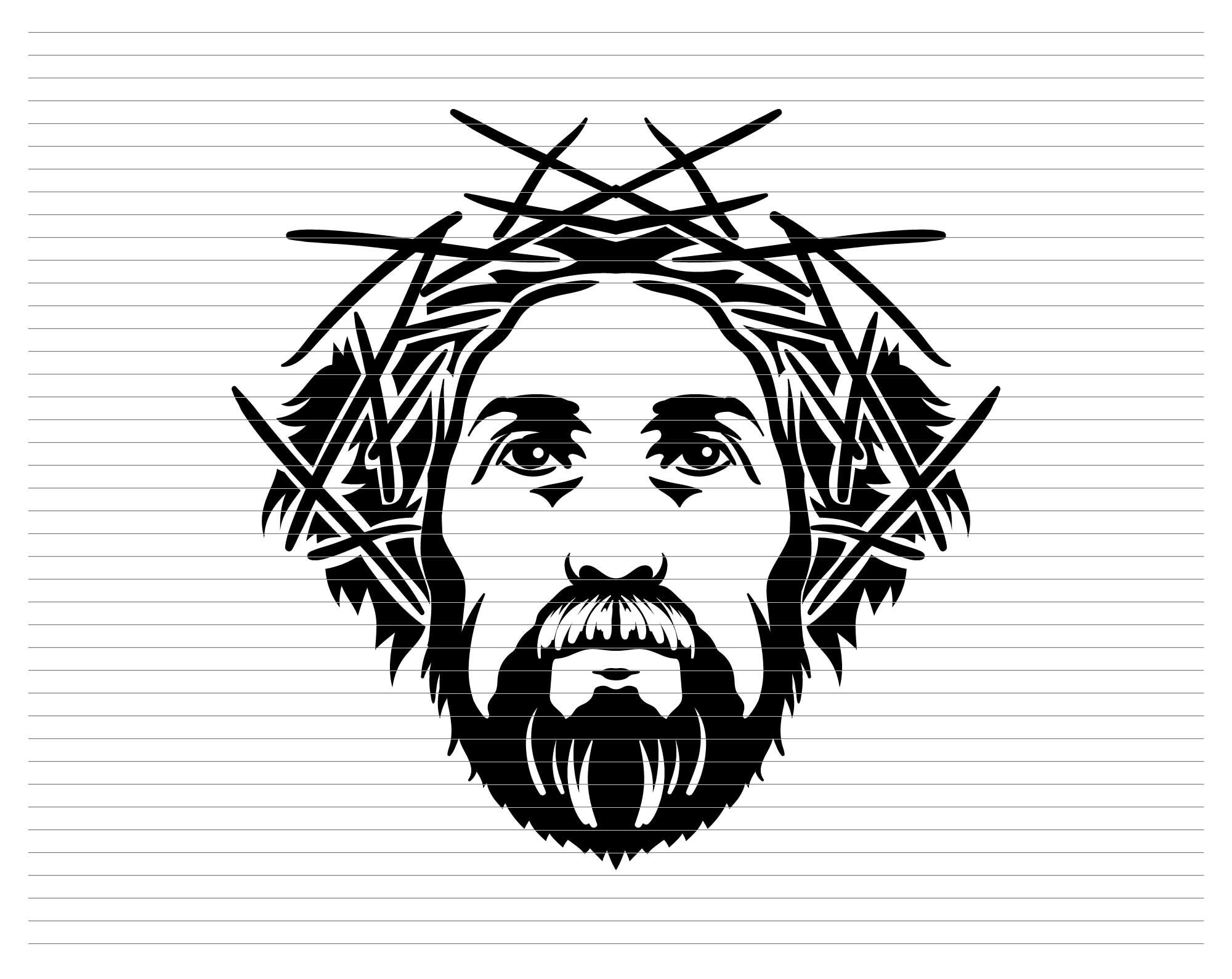 JESUS FACE SVG, Jesus Portrait, Catholic Files, Jesus Svg, Christian ...