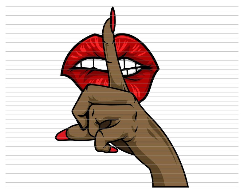 FINGER SHH FEMALE Hand Middle Finger Shut the Fck up Gesture - Etsy