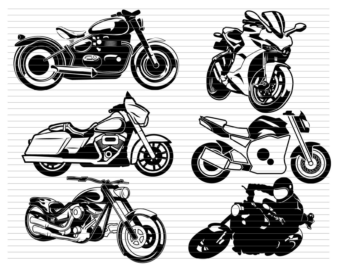 MOTORCYCLE BUNDLE SVG, Motorcycle Svg, Motorcycle Clipart, Motorcycle ...