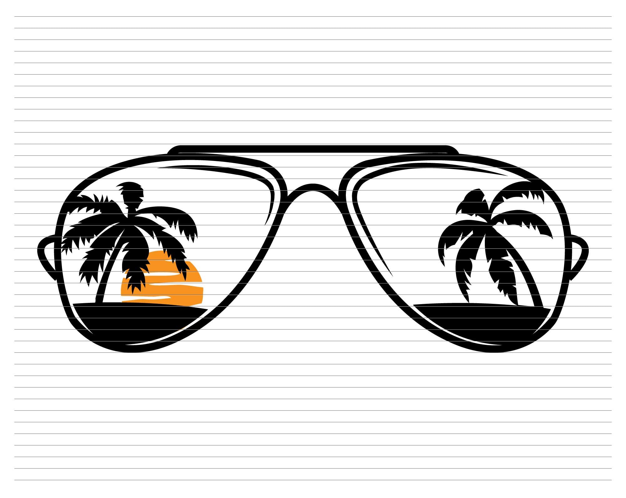 PALM TREE SUNGLASSES, Palm Tree Svg, Beach Chair Svg, Palm Tree Sunset, Palm Tree Clipart, Palm ...