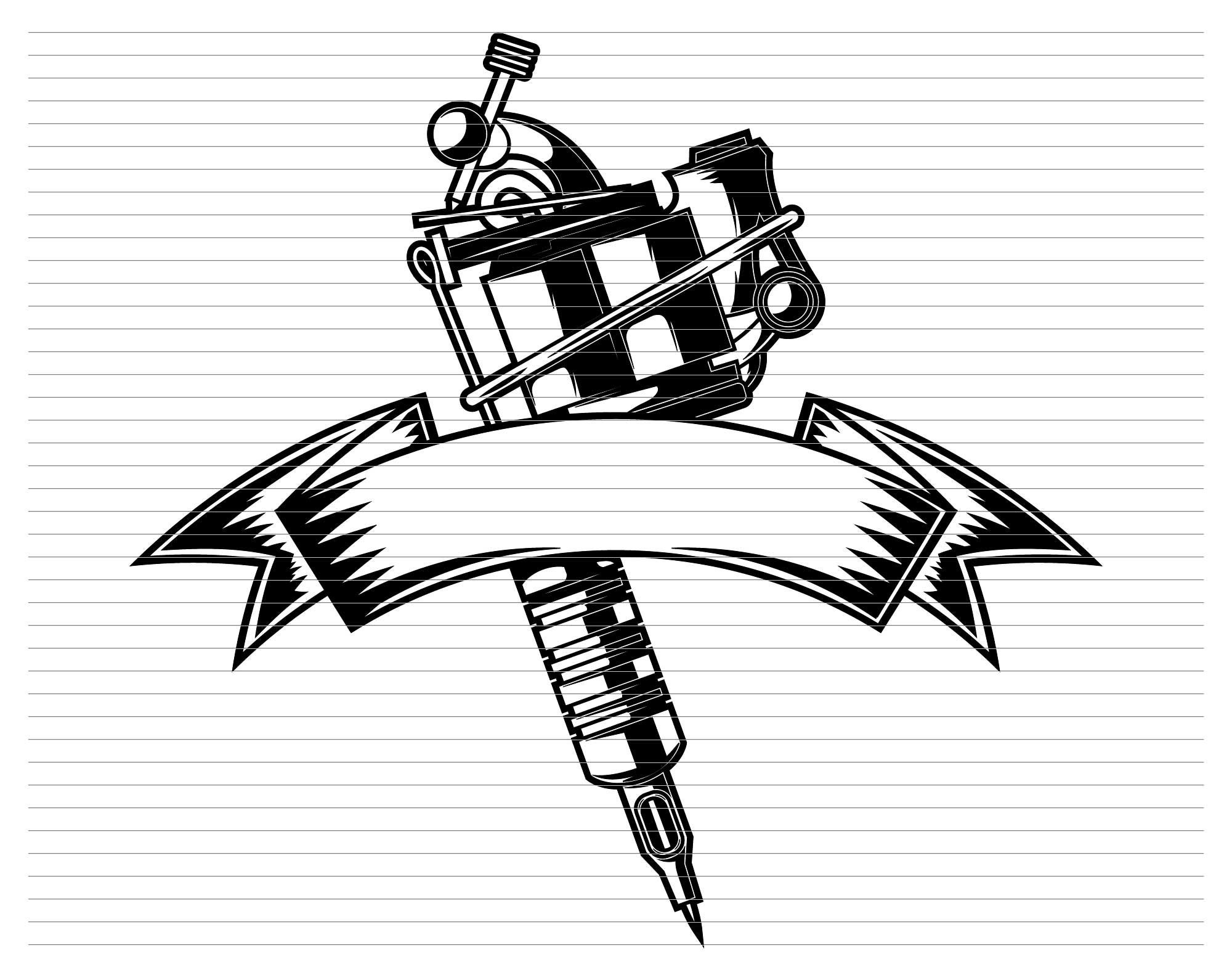 TATTOO MACHINE BANNER Tattoo Gun Ink Gun Tattoo Gun Clipart Tattoo ...
