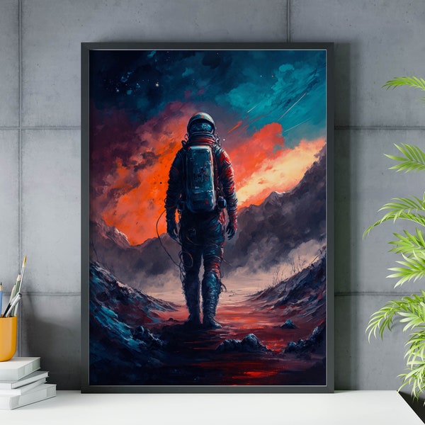 Astronaut Large Wall Art - Etsy