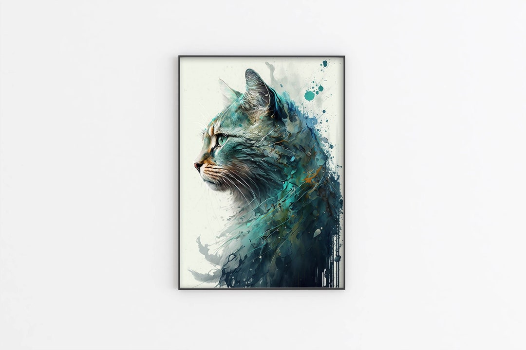 Cat Watercolor Print,cat Watercolor Painting Print,cat Poster Print ...